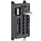 Distribution Panel, Black; Gray, 16 ports