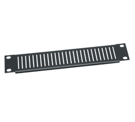 Panel,Black,Steel,Vented Panel,Powder Coated,W: 10 in.,For For 1RU Half ...