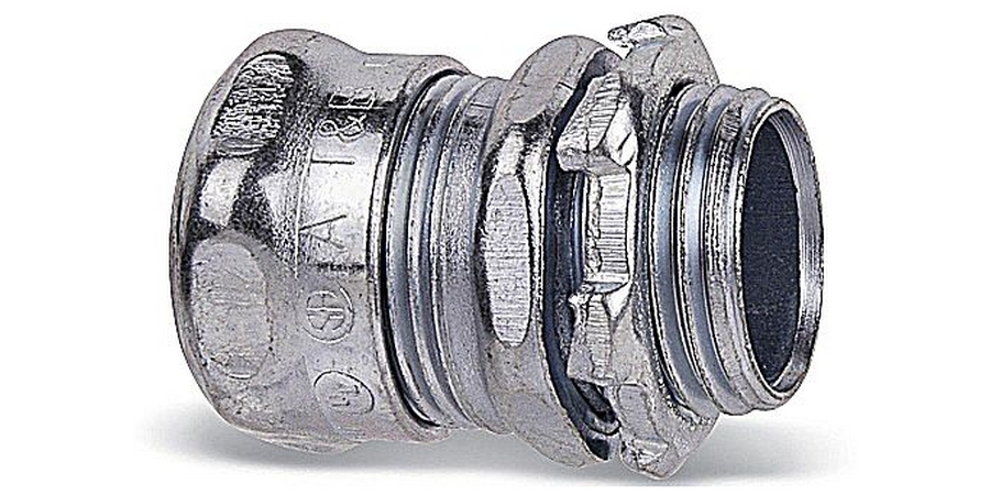 Electrical Metallic Tubing Connector, 1-1/4 in., Steel, Threaded x ...