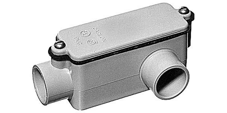 Conduit Body, 2 Hub, LL, PVC, Trade Size 3/4 in. Color Gray