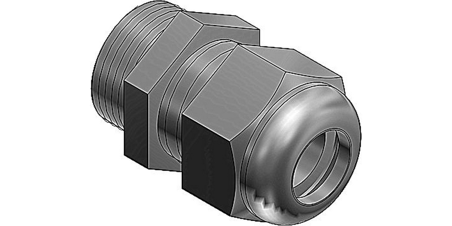 Conduit Connector, Threaded, Straight, Nylon, Trade Size PG9