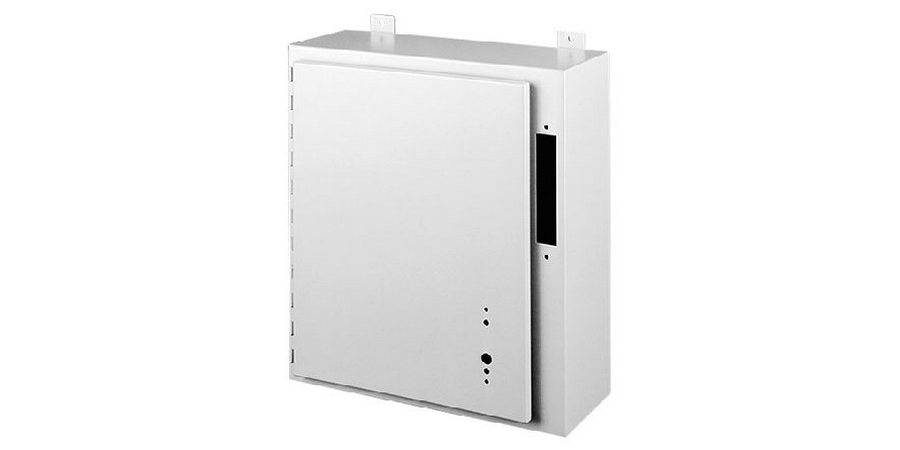 Wall Mount Enclosure, 14 ga. Body thk, Gray, ANSI 61, Continuous Hinge ...