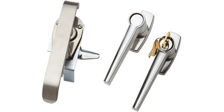 Door Latch Kit,Unpainted,Mild Steel,Brushed Chrome,NEMA 12,Handle ...