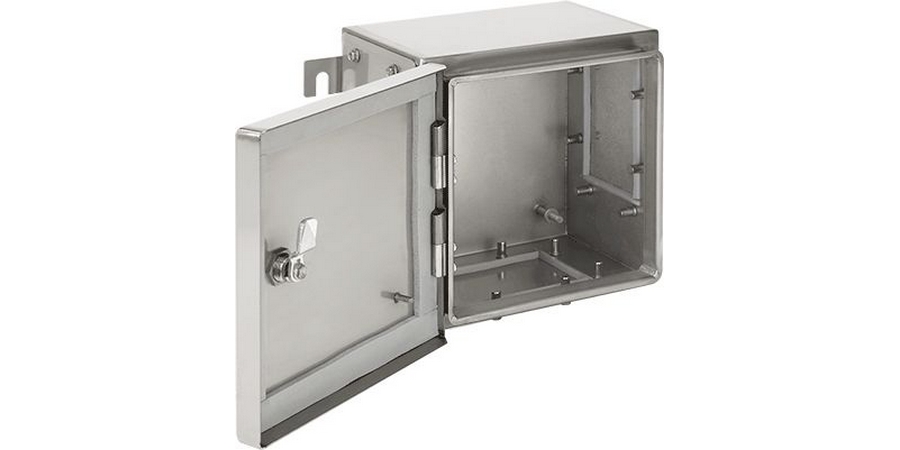 Wall Mount Enclosure, 16 ga. Body thk, Unpainted, Hinge Lift-off, 6 in ...