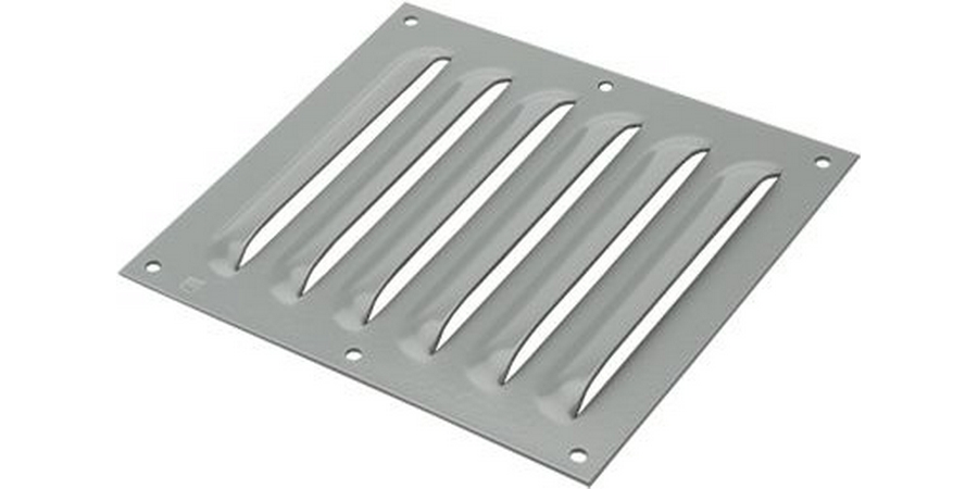 Louver Plate Kit,Unpainted,316L Stainless Steel,Brushed,WxHxD: 9.50 x ...