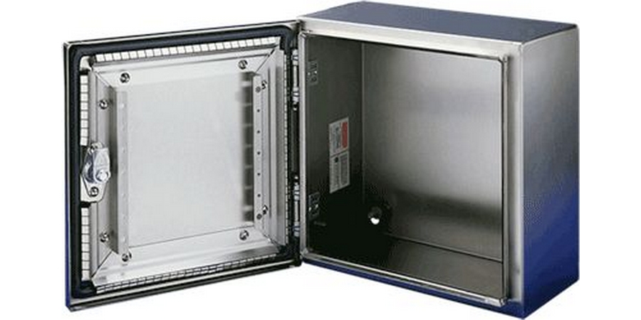 Wall Mount Enclosure, 18 ga. Body thk, Unpainted, Hinge, 8 in. dp, 16 ...