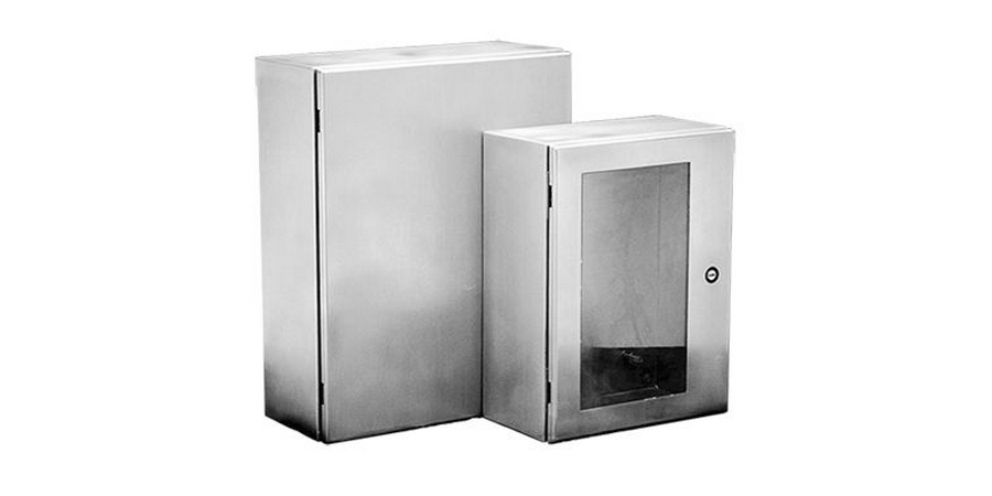 Wall Mount Enclosure, 16 ga. Body thk, Unpainted, Hinge, 10 in. dp, 14 ...