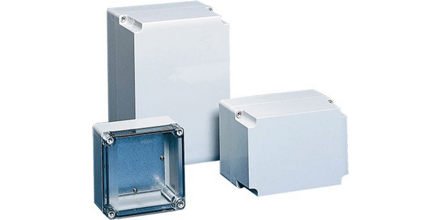 Wall Mount Enclosure, 0.12 in. Body thk, Light Gray, RAL 7035, 5.61 in ...