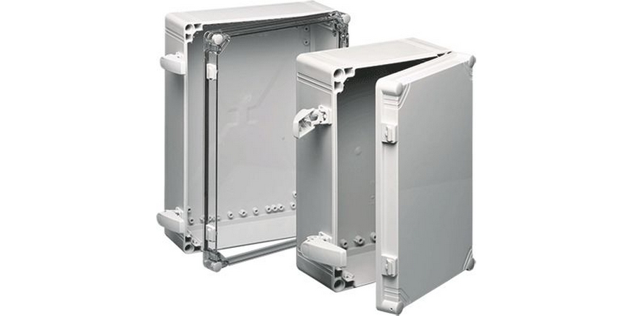 Wall Mount Enclosure, 0.14 in. Body thk, Light Gray, RAL 7035, 5.12 in ...