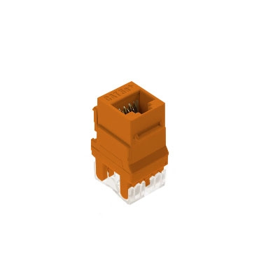 Keystone Connector, T568A; T568B, Cat 5E, Orange