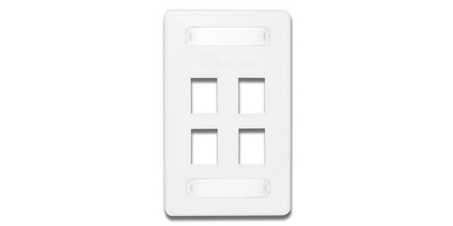 Faceplate, Thermoplastic, Flush-mount, 1Gang, White