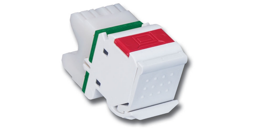 UPT Outlet, 1-Port, RJ45 Connector, Light Ivory, Angle-Mount