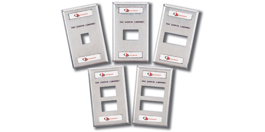 Faceplate, 4Port, 1Gang, Stainless Steel