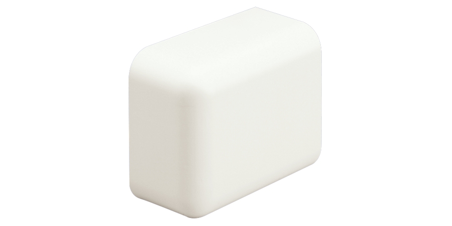 Low Voltage End Cap, ABS, Snap-On, 50V, White
