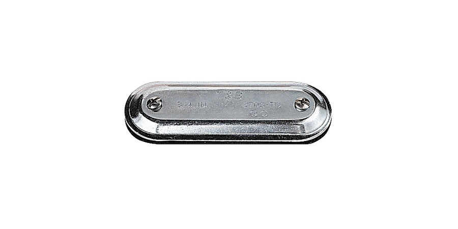 Outlet Box Cover, Gray, Steel, Blank, Octagon, Width 3-1/2 in.