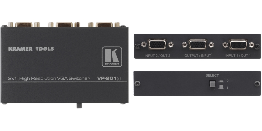 Video Mechanical Switcher, 1 Output, 2 Input, UXGA (1600 x 1200 Pixels)