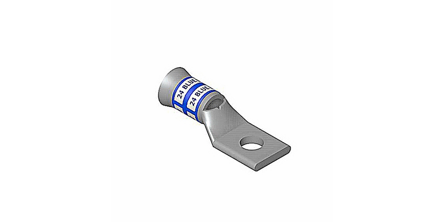 Compression Lug; 1 Hole; Copper; Straight; 6 AWG; 1/4 in.