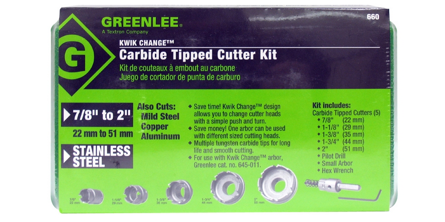 Carbide Cutter Set, Carbide Tipped, Quick Change, 6 Pieces, 3/8 in ...