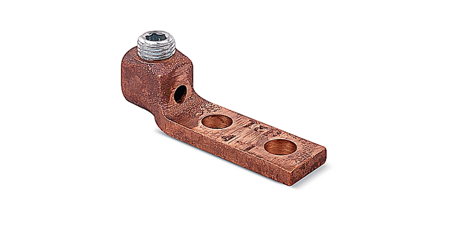 Mechanical Lug,1 Conductor,Copper Conductor,Copper,2 Conductor Hole,3/8 ...
