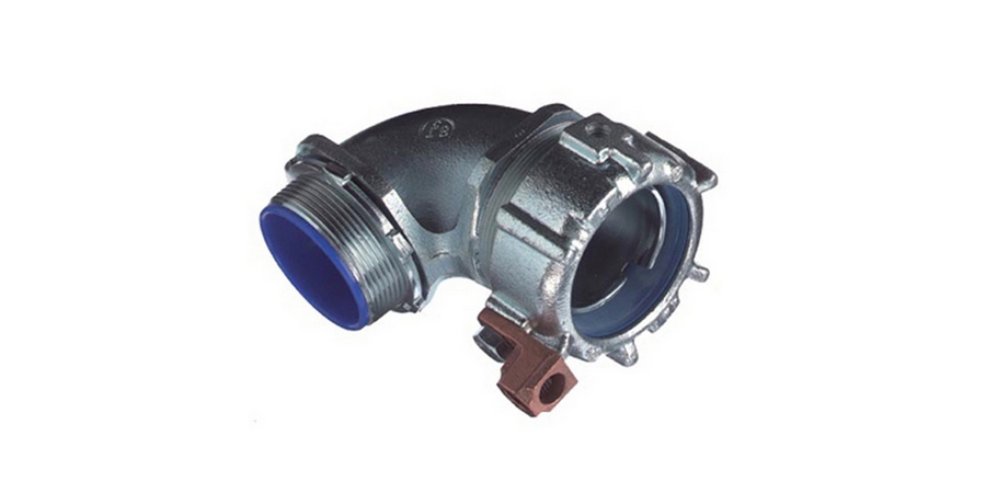 Grounding Connector, 90 deg., For Conduit Flexible Metallic, Aluminum ...