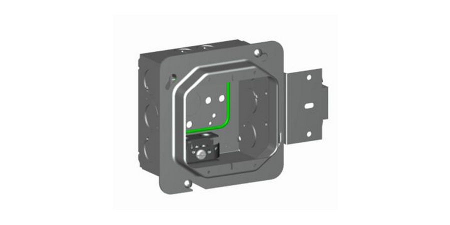 Outlet Box, Square, 42 cu. in. Capacity, 11-Knockout, Steel