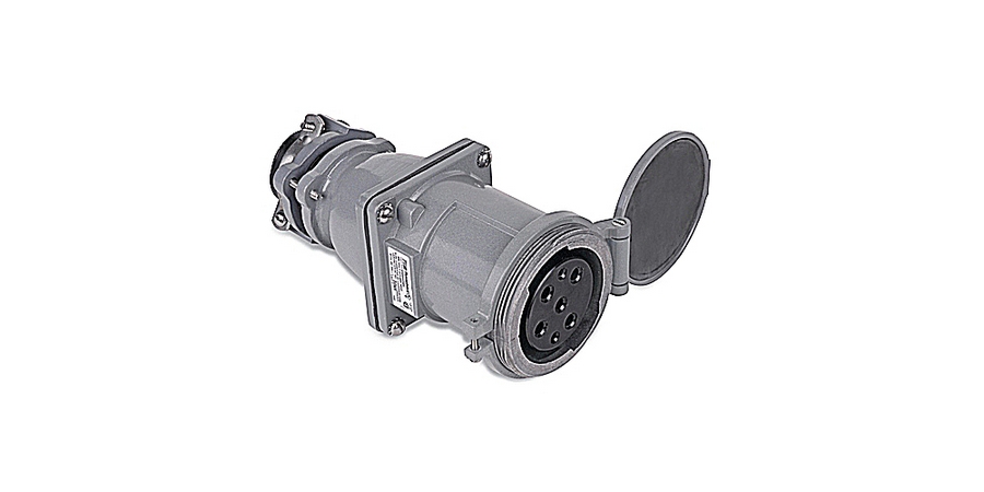 Pin and Sleeve Connector,60 A,Gray,3 Pole,4 Wire,NEMA 4X, 7, 8, 9, CSA ...