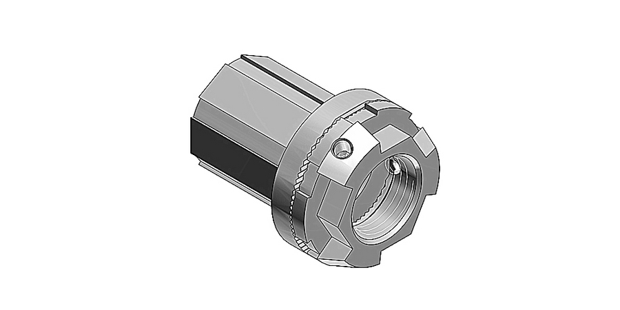 Thru Bulkhead Hub, 1/2 in., Aluminum, 1-7/16 in. D