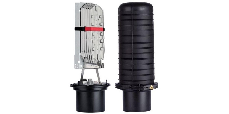 Fiber Optic Splice Enclosure, Black, Polymer, Pole, Strand, Wall, DiaxL ...
