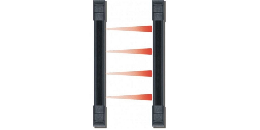 IR Curtain Sensor, 12 to 24 VDC, 89 mA Standby, 73 mA Active, Aluminum ...