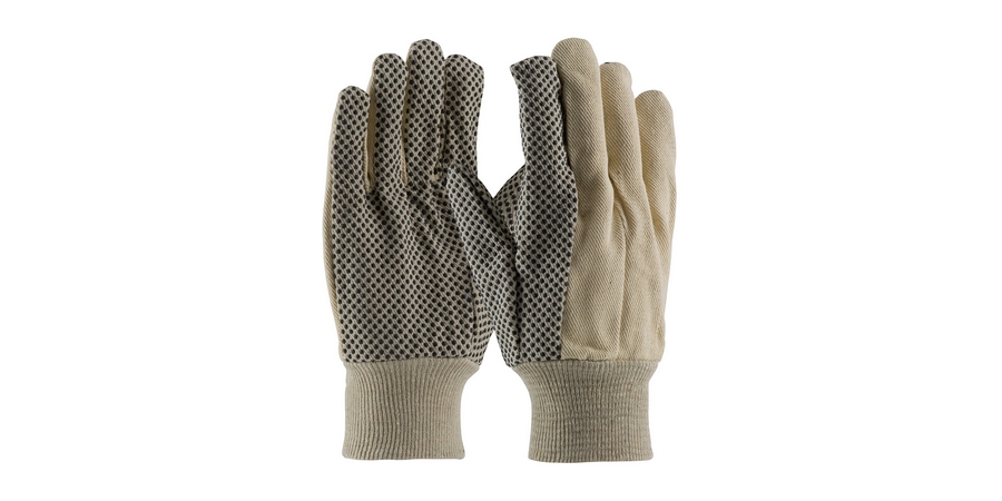 Work Gloves, Men's, Black Dots, Natural Liner, Clute Pattern, Straight ...