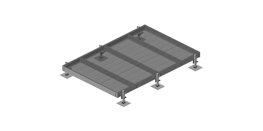 Equipment Platform System, 4 Lug, Hot dip galvanized steel, LxWxH: 120 ...