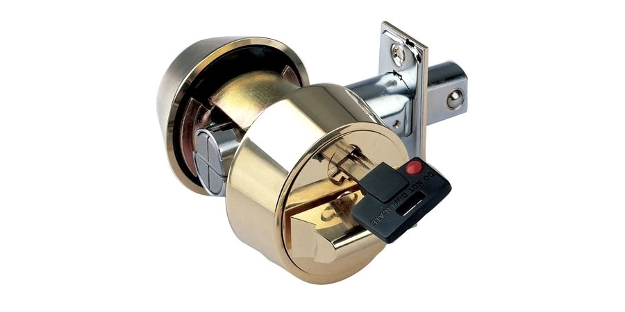 Door Deadbolt, Captive Key, 206XP Keyway, Sub Assembly, Solid Brass ...