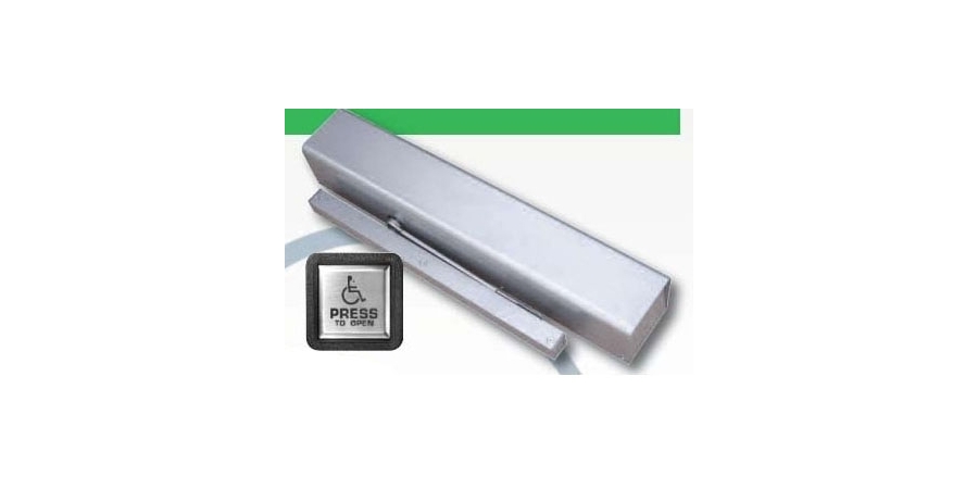 Powered Door Operator, Push Side, 1 to 4 Closer Size, Aluminum Enamel ...