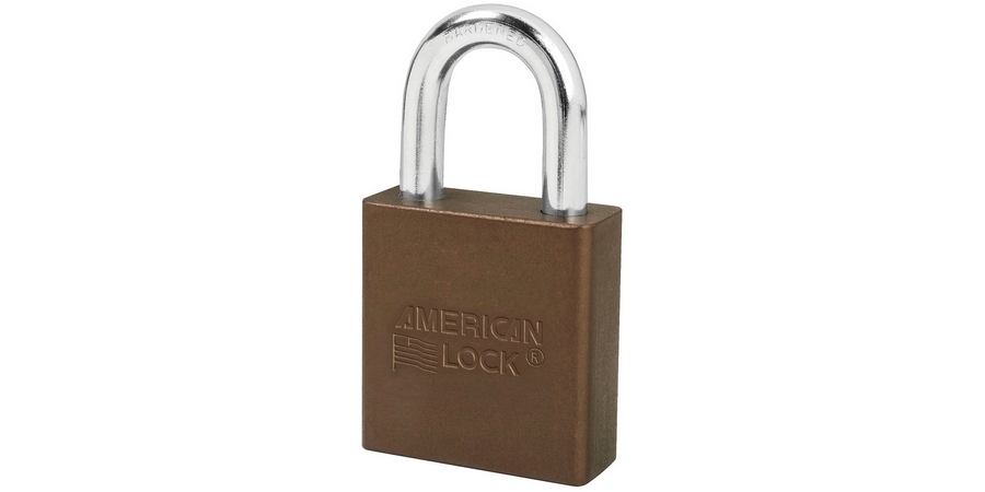 Safety Padlock, Brown, Rectangular, Tall Shackle, 5/16 in. Dia Shackle ...