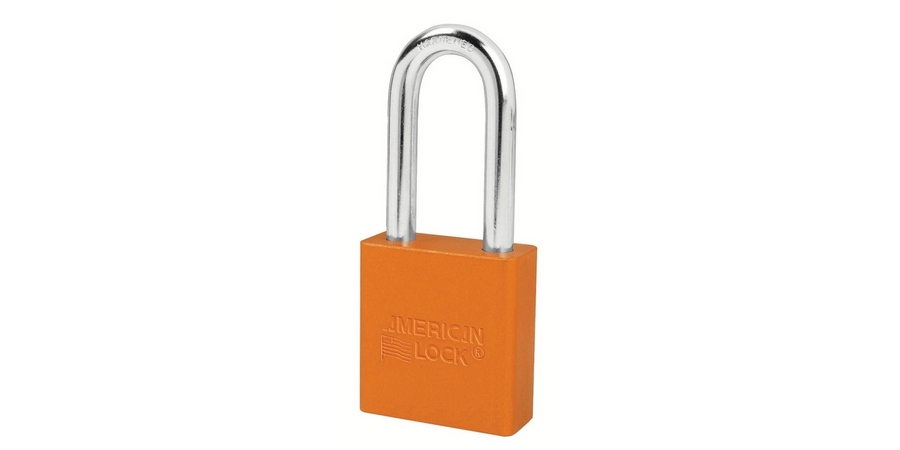 Safety Padlock, Orange, Rectangular, Tall Shackle, 5/16 in. Dia Shackle ...