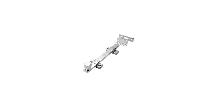 Door Surface Bolt, US26D Satin Chrome, Cast Brass, 8 in. L