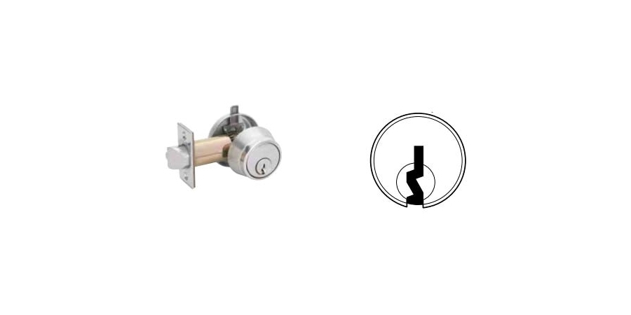 Door Lock Deadlatch, ANSI: Grade 2, Function: Deadlatch Single Cylinder ...