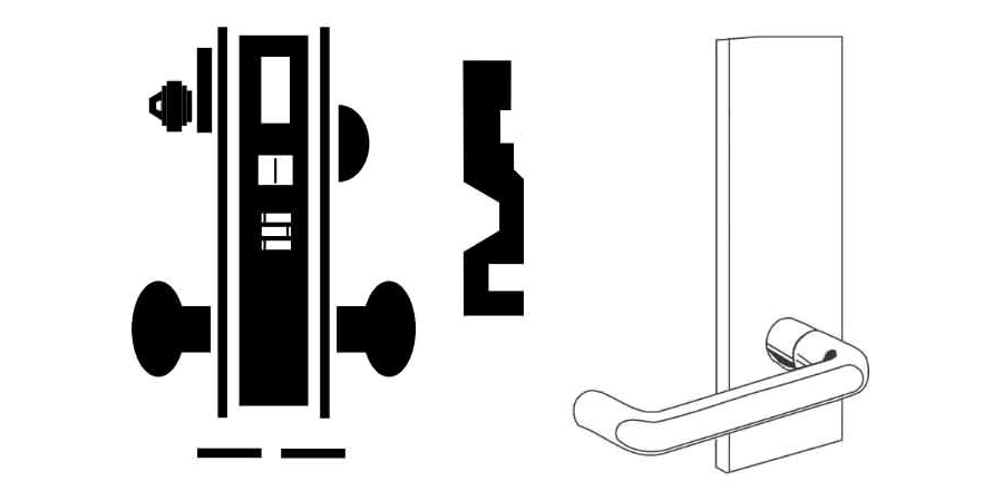 Mortise Lock, ANSI: Grade 1, Function: Entrance/Office Lock with ...