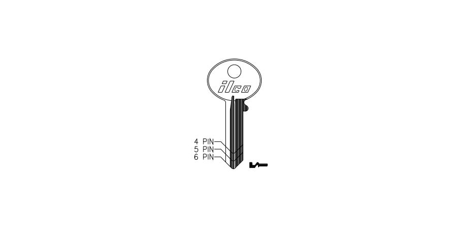 Cylinder Lock Key Blank, 5 Pin or Disc Pin Length, Pin Tumbler Cylinder ...