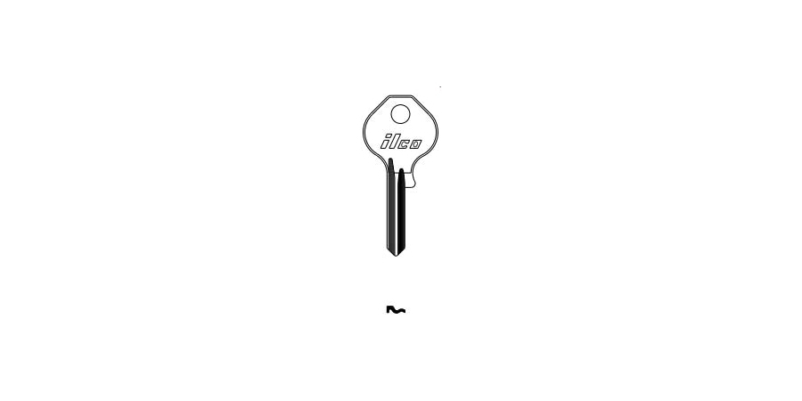 Cylinder Lock Key Blank, Original-Shaped Bow, Brass, Nickel-Plated, For ...
