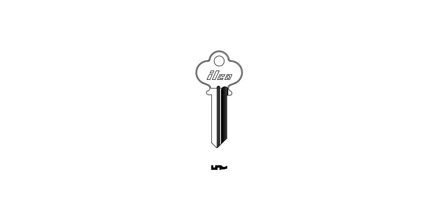 Cylinder Lock Key Blank, Original-Shaped Bow, Brass, Nickel-Plated, For ...