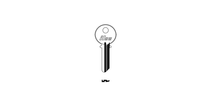 Cylinder Lock Key Blank, Original-Shaped Bow, Brass, Nickel-Plated, For ...