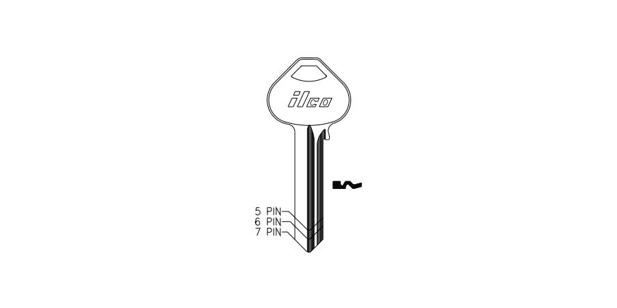 Cylinder Lock Key Blank, 6 Pin or Disc Pin Length, Pin Tumbler Cylinder ...