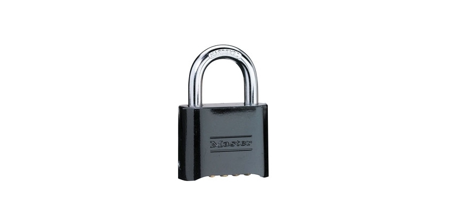 Padlock, Black, Rectangular, 1-1/2 in., 5/16 in. Shackle