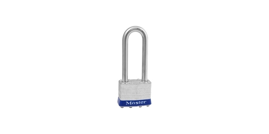 Padlock, Silver, Rectangular, 1-3/4 in., 5/16 in. Shackle