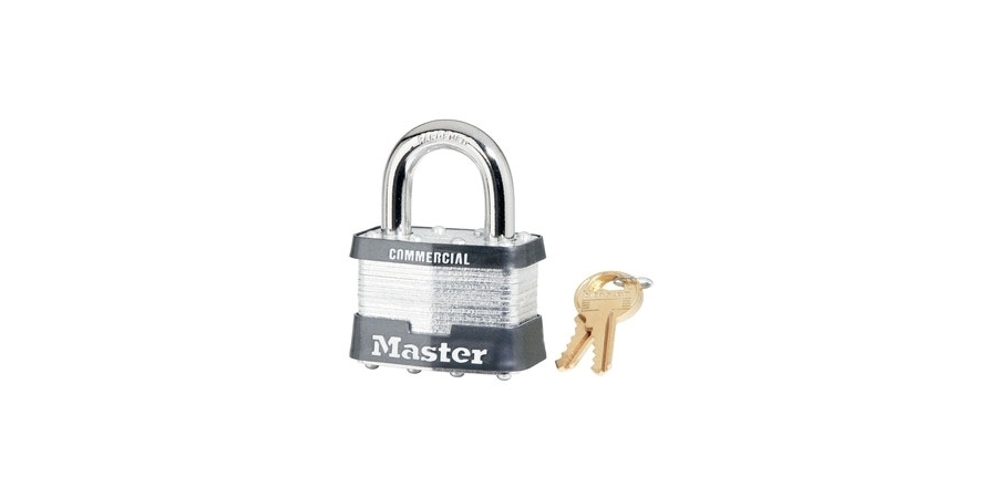 Padlock, Silver, Rectangular, 3-1/8 in., 3/8 in. Shackle