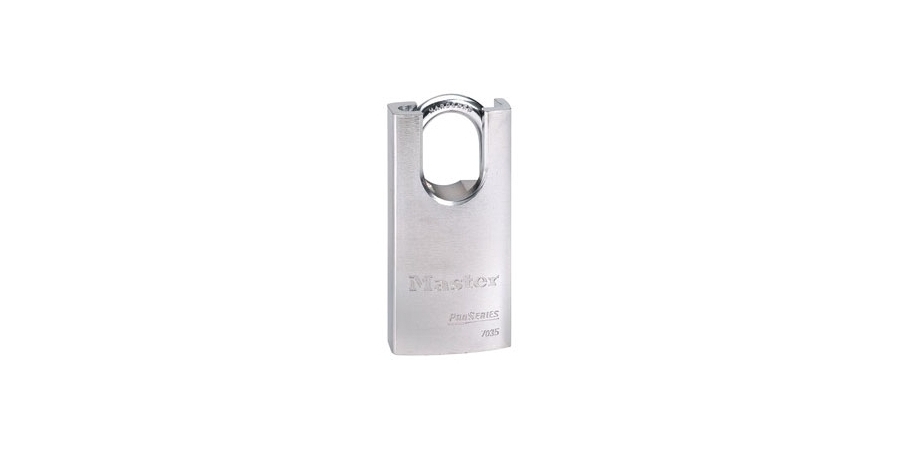 Padlock, Silver, 1/4 in. Shackle, Hardened Steel, 5-Pin