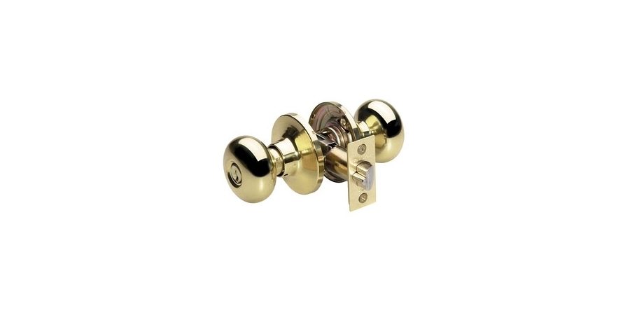 Door Lock, ANSI: Grade 3, Function: Entry Lock, US3 Polished Brass ...