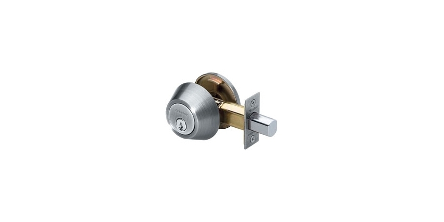 Door Deadbolt, ANSI: Grade 3, Function: Entry Lock, Satin Nickel, WR3/5 ...