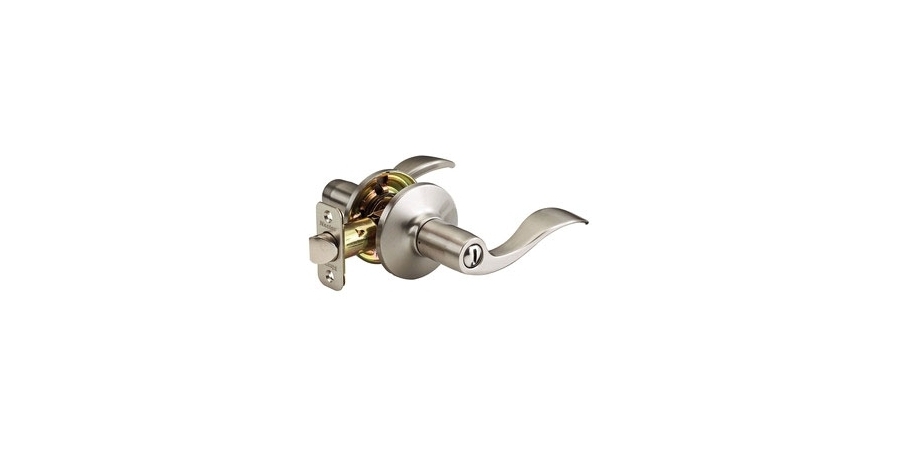 Door Lock, ANSI: Grade 3, Function: Privacy Lock, Satin Nickel, Lever ...